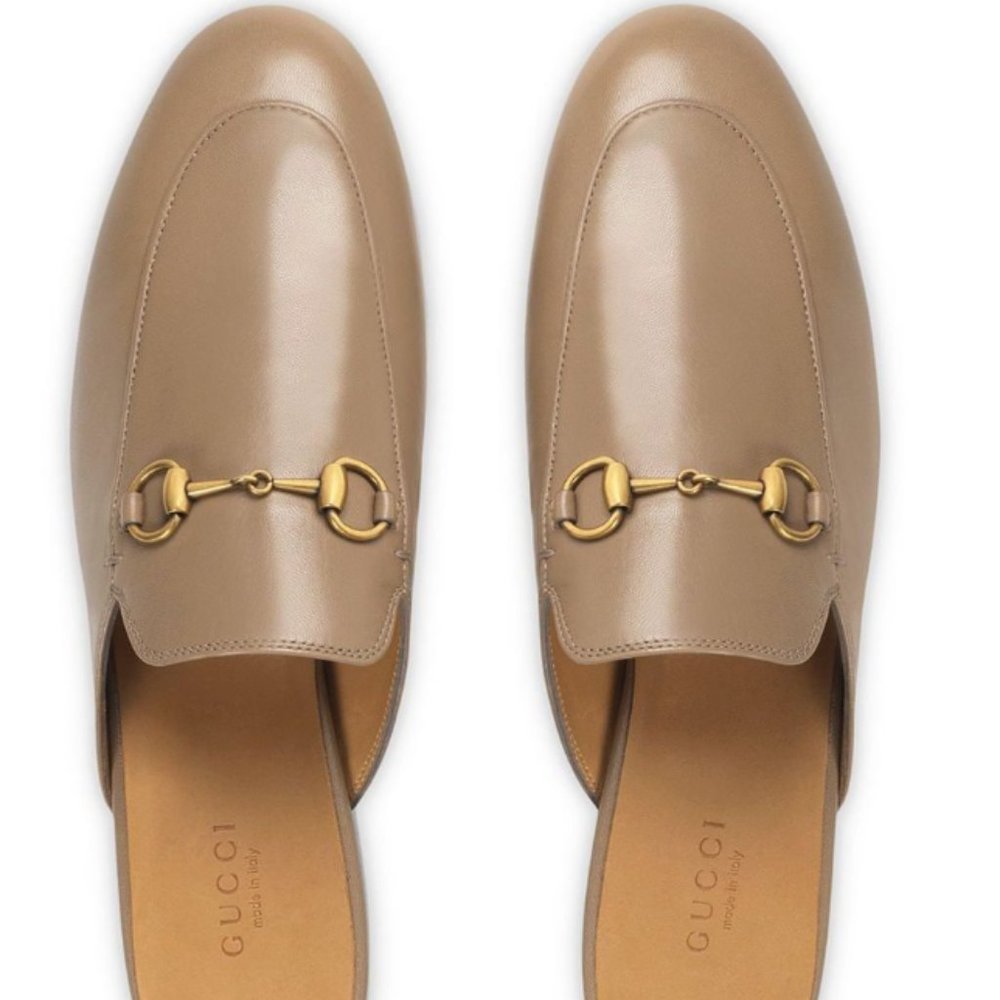 Gucci Princetown Tan Leather Flat Mules - Gem